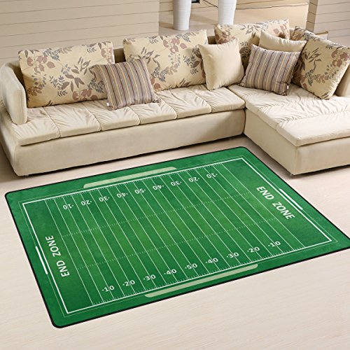 Yochoice Non-Slip Area Rugs Home Decor, Stylish American Football Field Floor Mat Living Room Bedroom Carpets Doormats 60 x 39 inches