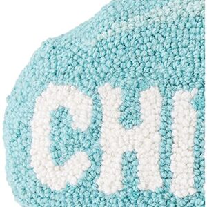 Peking Handicraft Chill Pill Hook Cotton Pillow, 16 inchesx9 inches, Turquoise