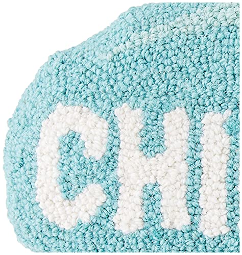 Peking Handicraft Chill Pill Hook Cotton Pillow, 16 inchesx9 inches, Turquoise