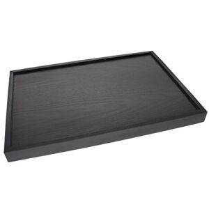 SILILUN Serving Tray Black Large Food Tray Breakfast Tray Wood Butler Tray with Handle 17.77 x 13.72 x 1.78