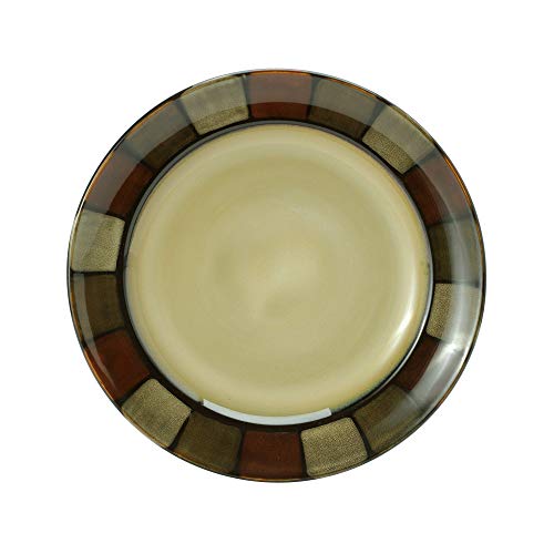 Pfaltzgraff Taos 16-Piece Stoneware Dinnerware Set, Service for 4,Beige/Olive