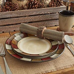 Pfaltzgraff Taos 16-Piece Stoneware Dinnerware Set, Service for 4,Beige/Olive