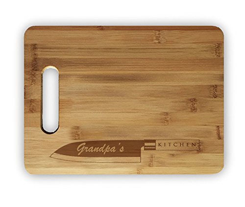 Grandpa's Kitchen Laser Engraved Custom Bamboo Cutting Board - Wedding, Housewarming, Anniversary, Birthday, Holiday, Gift