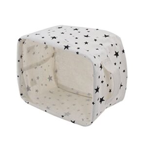 uxcell Fabric Star Pattern Household Desktop Makeup Sundries Storage Box Basket Closet