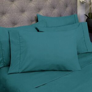 King Size Bed Sheets - 6 Piece 1500 Supreme Collection Fine Brushed Microfiber Deep Pocket King Sheet Set Bedding - 2 Extra Pillow Cases, Great Value, King, Teal