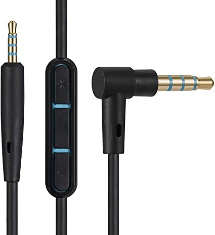 Sqrmekoko Inline Mic Remote Audio Cable Cord Line for Bose QuietComfort 25 QC25 Headphones (Black)