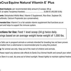 UltraCruz Equine Natural Vitamin E Plus Supplement for Horses, 2 lb, Pellet (13 Day Supply)