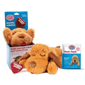 original snuggle puppy heartbeat stuffed toy for dogs - pet anxiety relief and calming aid - comfort toy for behavioral training - biscuit