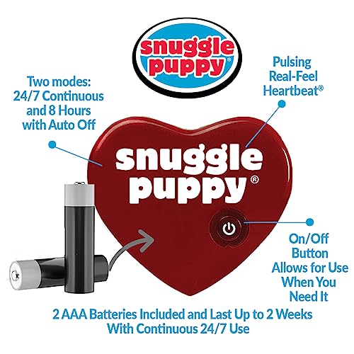 Original Snuggle Puppy Heartbeat Stuffed Toy for Dogs - Pet Anxiety Relief and Calming Aid - Comfort Toy for Behavioral Training - Biscuit