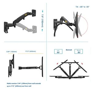 NB North Bayou TV Monitor Wall Mount Bracket Full Motion Articulating Swivel for 17-35" Monitors (Load Capacity from 4.4 to 22lbs) Double Extension F150-B