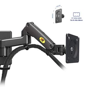 NB North Bayou TV Monitor Wall Mount Bracket Full Motion Articulating Swivel for 17-35" Monitors (Load Capacity from 4.4 to 22lbs) Double Extension F150-B