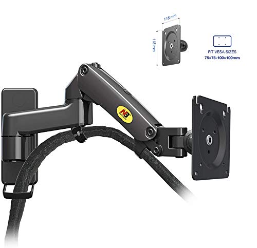 NB North Bayou TV Monitor Wall Mount Bracket Full Motion Articulating Swivel for 17-35" Monitors (Load Capacity from 4.4 to 22lbs) Double Extension F150-B