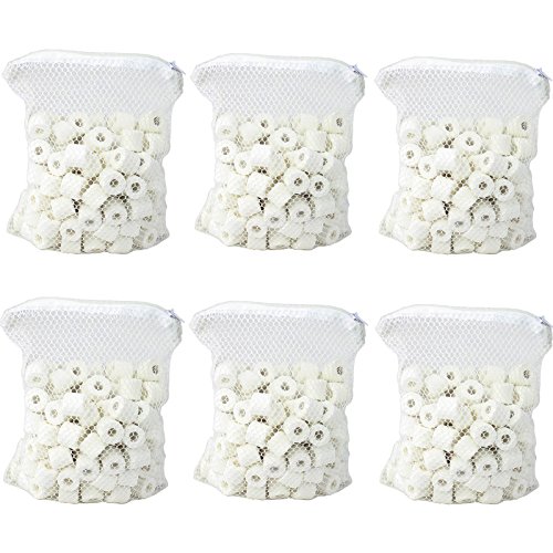 AQUANEAT Bio Ceramic Rings 6 lbs Aquarium Sump Filter Media Fish Tank Koi Pond Canister Filter Media in 6 Free Mesh Bags