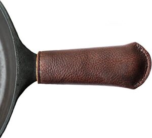 leather cast iron skillet pan handle cover - made in usa (standard 4.5")