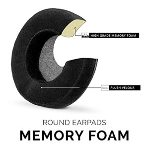 BRAINWAVZ Round Velour Memory Foam Earpads - Suitable Many Large Headphones - SteelSeries, HD668B, ATH, AKG K553, HifiMan, ATH, Philips, Fostex, Sony Ear Pad & More