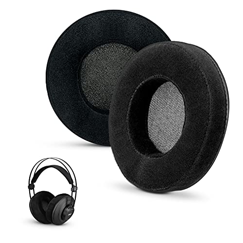 BRAINWAVZ Round Velour Memory Foam Earpads - Suitable Many Large Headphones - SteelSeries, HD668B, ATH, AKG K553, HifiMan, ATH, Philips, Fostex, Sony Ear Pad & More