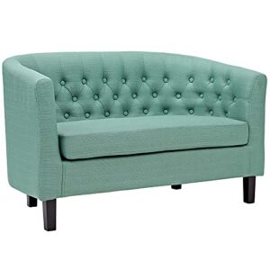 modway prospect upholstered contemporary modern loveseat in laguna