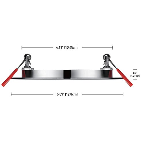 4" Ultra Slim LED Integrated Recessed Lighting Kit 4-Pack, 9 Watts, Energy Star, IC Rated, Dimmable, Wet Rated, Brushed Nickel Finish, 4.25" Hole Size,91122