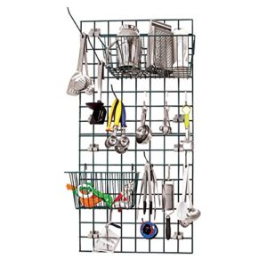 Focus Foodservice EZ-Wall Green Metal Kitchen Storage Grid Drying Rack