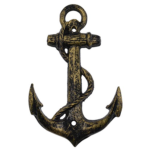 HERNGEE Nautical Anchor Hooks Antique Bronze Cast Iron Decorative Wall Hook, Treasures of The Caribbean Islands (1)