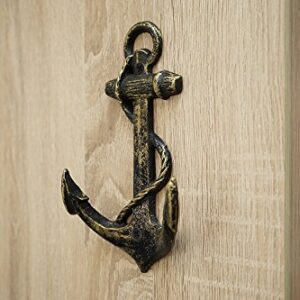 HERNGEE Nautical Anchor Hooks Antique Bronze Cast Iron Decorative Wall Hook, Treasures of The Caribbean Islands (1)