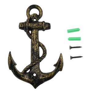 HERNGEE Nautical Anchor Hooks Antique Bronze Cast Iron Decorative Wall Hook, Treasures of The Caribbean Islands (1)