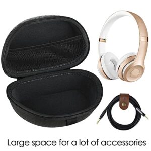 Linkidea Headphone Carrying Case Compatible with Beat Solo3.0, Solo2.0, SoloHD Wireless On-Ear Headphones Case, Protective Hard Shell Travel Bag with Cable, Charger Storage (Black)