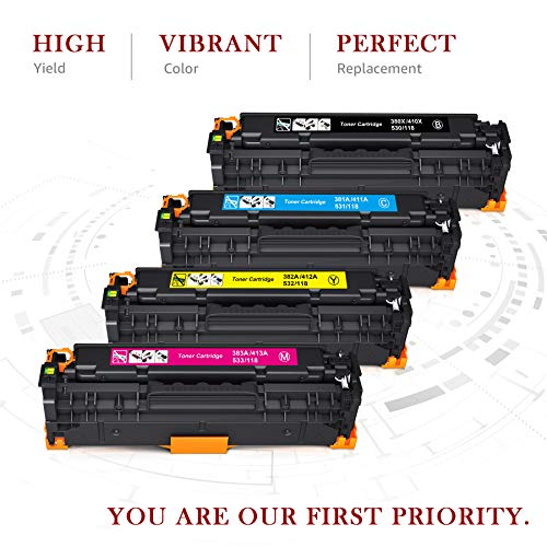 Toner Kingdom Remanufactured Toner Cartridge Replacement for HP 305 305A 305X 312 312A 312X for HP LaserJet Pro 400 300 Color MFP M451dn M451nw M475dn M476nw M476dw M351A M375nw toner Printer (4 Pack)