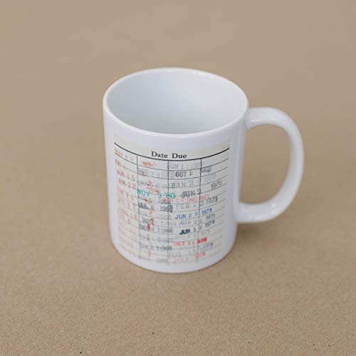 Library Due Date Card Coffee Mug - Gift for readers, librarians