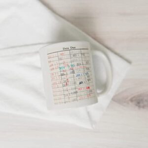 Library Due Date Card Coffee Mug - Gift for readers, librarians