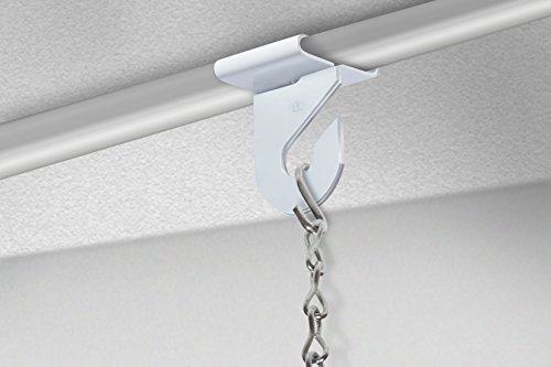 GlossyEnd Pack of 50 Pairs - High Strength Aluminum Two Piece Ceiling Hooks for Drop-Ceiling T-Bars, 50 Right and 50 Left, White Enamel Finish, Holds up to 15 lbs. 1" W x 1 ½"H