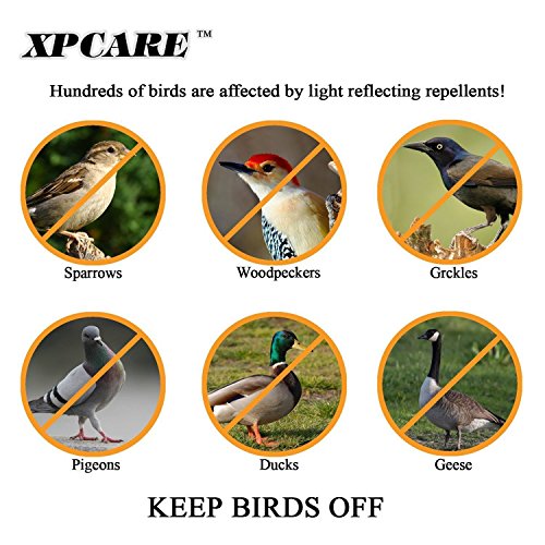 XPCARE Scare Tape Ribbon - 150ft x 2in PET Reflective Tape Keep Wildlife and Property Protected