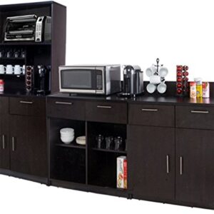 Breaktime Coffee Break Lunch Room Furniture Buffet Model 3255 4 Piece Group Color Espresso - Factory Assembled (NOT RTA) Furniture Items ONLY.