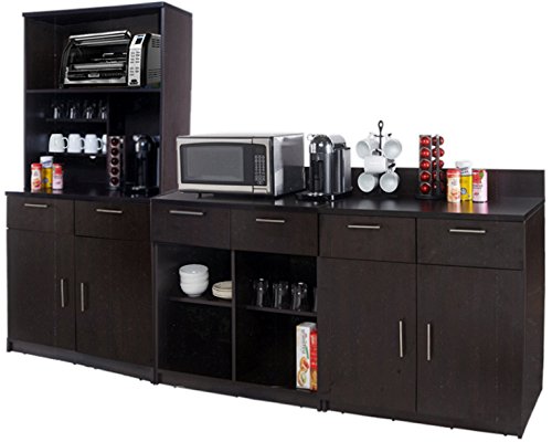 Breaktime Coffee Break Lunch Room Furniture Buffet Model 3255 4 Piece Group Color Espresso - Factory Assembled (NOT RTA) Furniture Items ONLY.