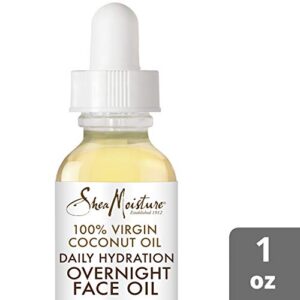 SheaMoisture Overnight Face Oil for All Skin Types 100% Virgin Coconut Oil for Daily Hydration 1 oz