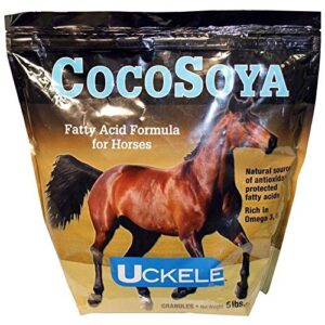 uckele cocosoya granular horse supplement - omega fatty acid supplement for horses - equine vitamin & mineral supplement - 5lb