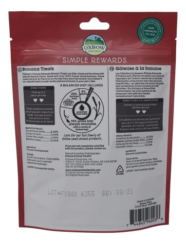 Simple Rewards Small Animal Treats 3 Flavor Variety Bundle (1) Each: Baked Cranberry, Freeze Dried Bananas, Baked Veggie, 1-2 Ounces