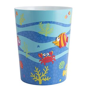 Allure Home Creation Fish Tails Plastic Wastebasket Compact Size 1.48 Gallons