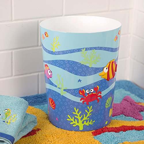 Allure Home Creation Fish Tails Plastic Wastebasket Compact Size 1.48 Gallons