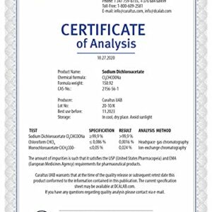 DCA - Sodium Dichloroacetate 500mg - Purity >99.9%, Made in Europe, by DCA-LAB, Certificate of Analysis Included, Tested in a Certified Laboratory, Buy Directly from Manufacturer, 120 Capsules