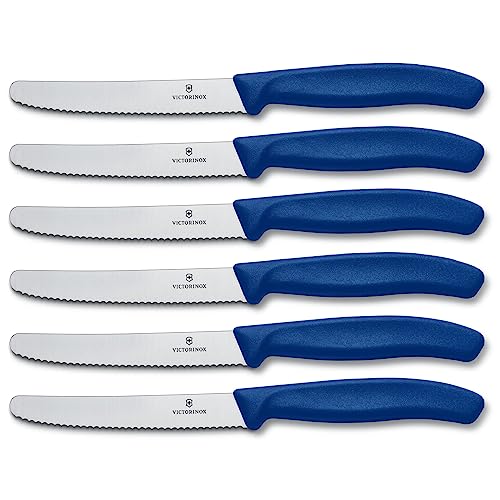 Victorinox Swiss Classic Tomato and Table Set, 6 Pieces Paring Knife, Set of 6, Blue