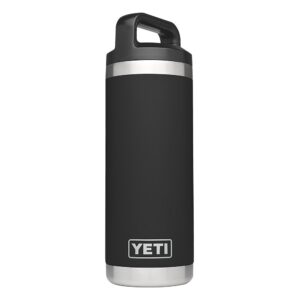 yeti rambler 18 oz bottle, vacuum insulated, stainless steel with triplehaul cap, black