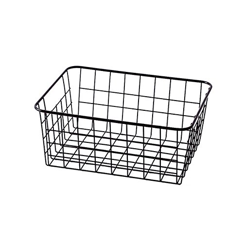 Sturdy Small Wire Storage Basket with Kitchen Food Pantry Papers Home Office Desk Shelf Bathroom Laundry Room Shelf Bedroom Bed Room