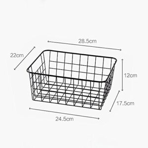 Sturdy Small Wire Storage Basket with Kitchen Food Pantry Papers Home Office Desk Shelf Bathroom Laundry Room Shelf Bedroom Bed Room