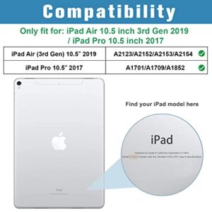 ProCase iPad Air (3rd Gen) 10.5" 2019 / iPad Pro 10.5" 2017 Case, Ultra Slim Lightweight Stand Smart Case Shell with Translucent Frosted Back Cover for Apple iPad Air (3rd Gen) 10.5" 2019 -Black