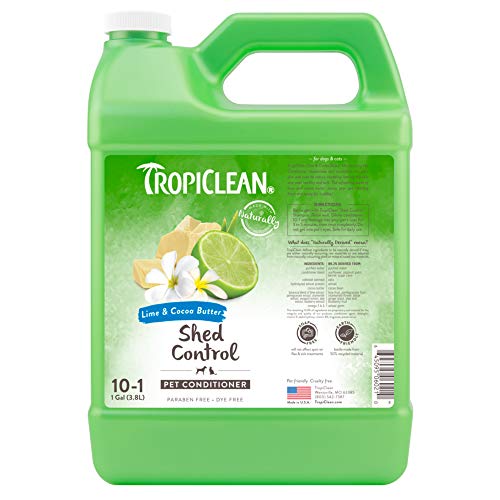 TropiClean Lime & Coco Butter Deshedding Dog Conditioner for Shedding Control | Natural Pet Conditioner Derived from Natural Ingredients | Cat Friendly | Made in the USA | 1 Gallon