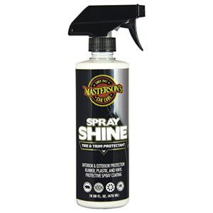 masterson's car care mcc_113_16 spray shine tire & trim protectant - ultra gloss coating for rubber plastic vinyl - uv solar blockers protectant surfaces (16 oz.)