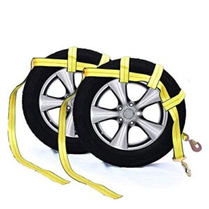 tow dolly basket strap with twisted snap hooks for small to large size tires by robbor brand 2 inch webbing 12,000 lbs breaking strength tire bonnet&tire net fits most 14-19" tires