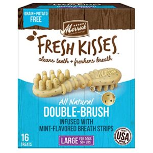 merrick 66055 fresh kisses oral care dental dog treats for large dogs over 50 lbs