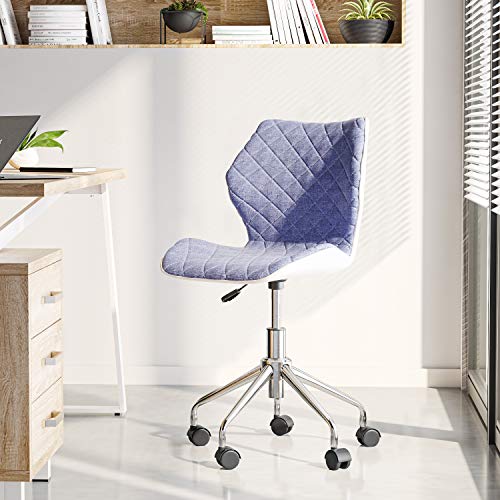 Techni Mobili Modern Height Adjustable Office Task Chair, Blue